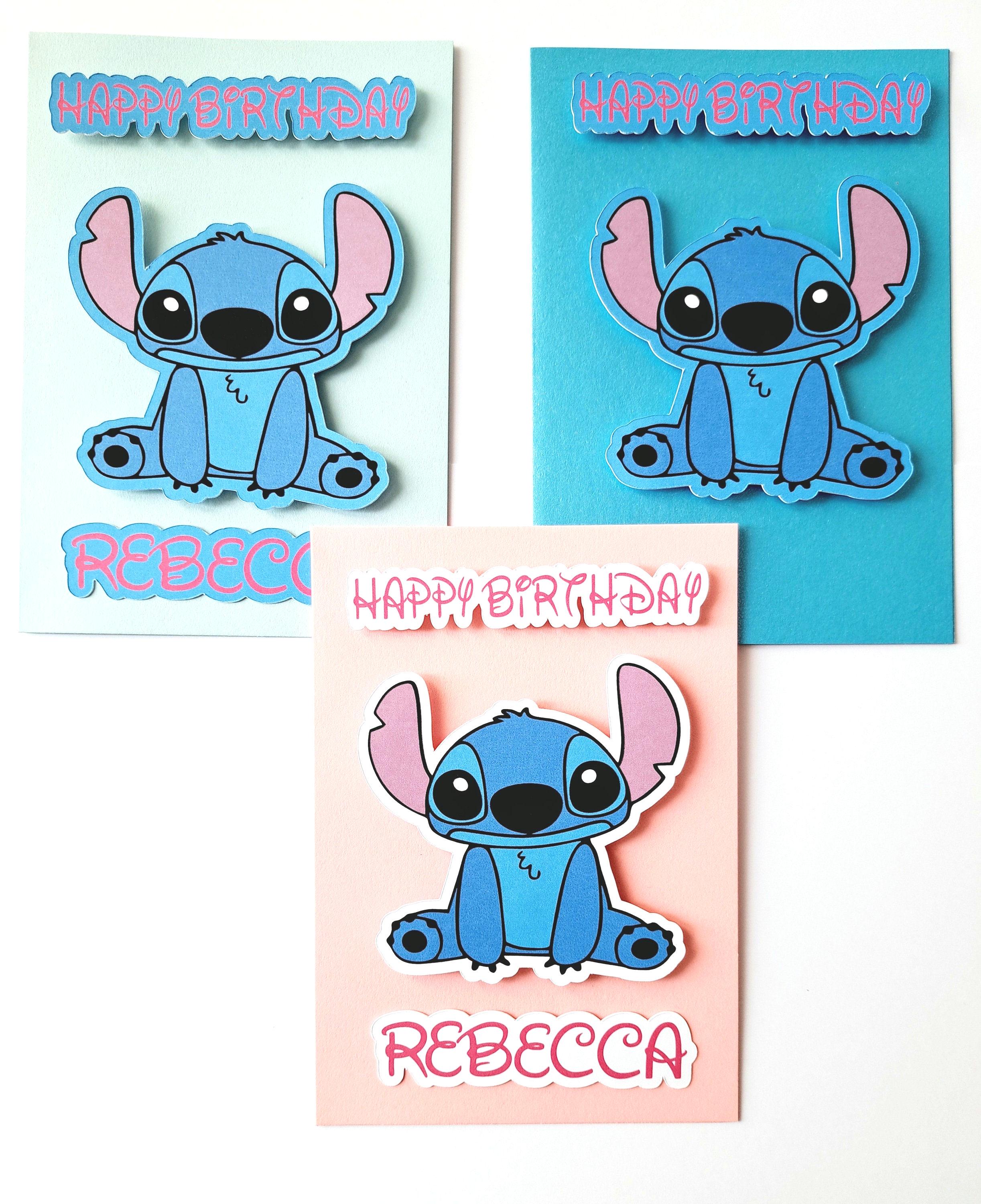 Lilo and Stitch Birthday Card ANY NAME PERSONALISED X1 - Etsy UK