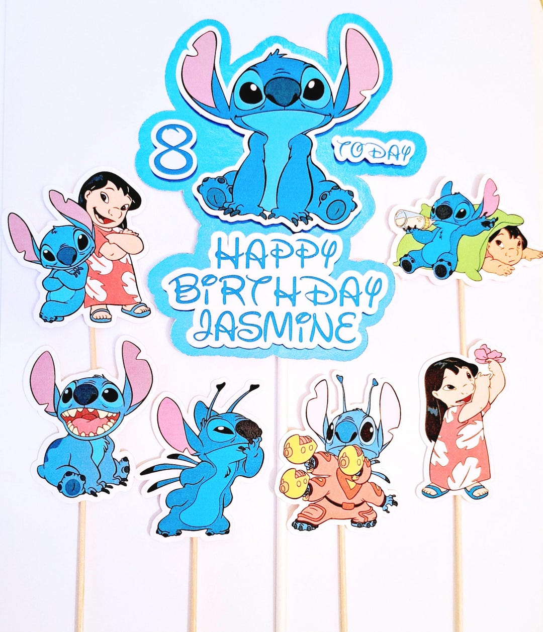 Lilo and Stitch Cake Topper Set Personalised, Any Name and Age, and a ...