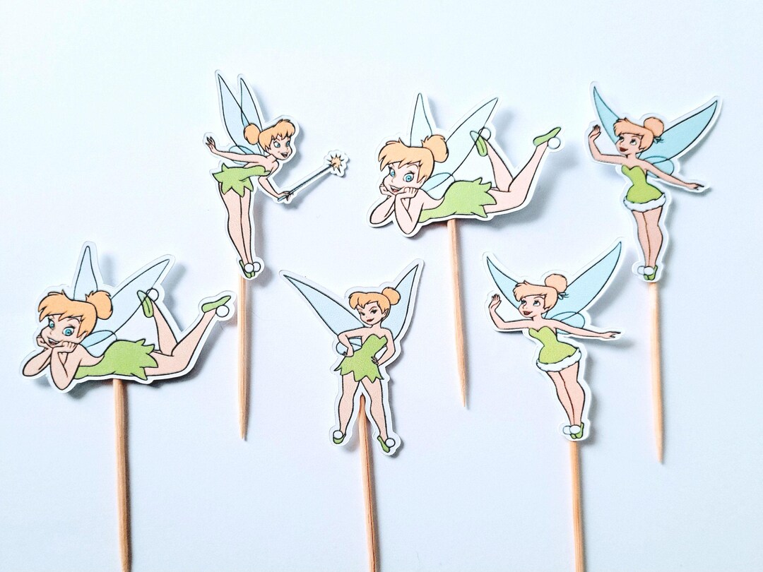 Tinkerbell Cupcake Toppers X6, Different Designs Available - Etsy UK