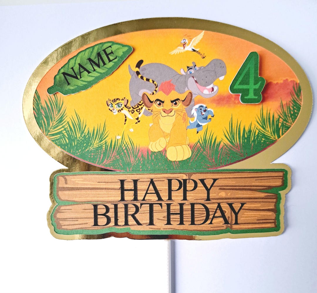 Lion King/guard Cake Topper Personalised X1 My Own Design, Very Cute - Etsy