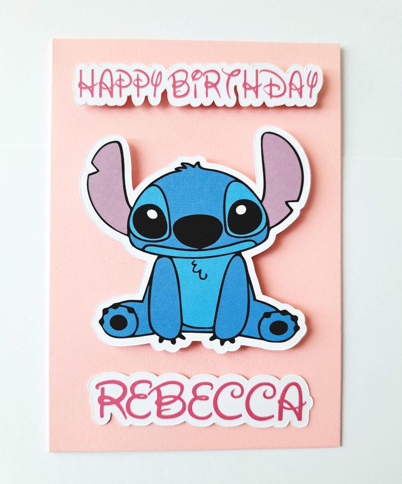 Lilo and Stitch Birthday Card ANY NAME PERSONALISED X1 - Etsy UK