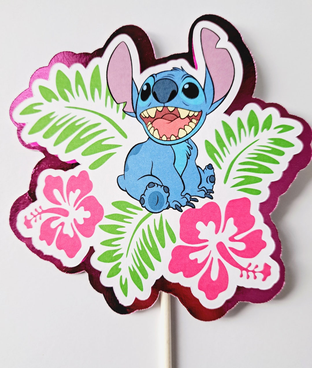 Stitch Cake Topper X1, Different Coloured Backgrounds Available, PLUS ...