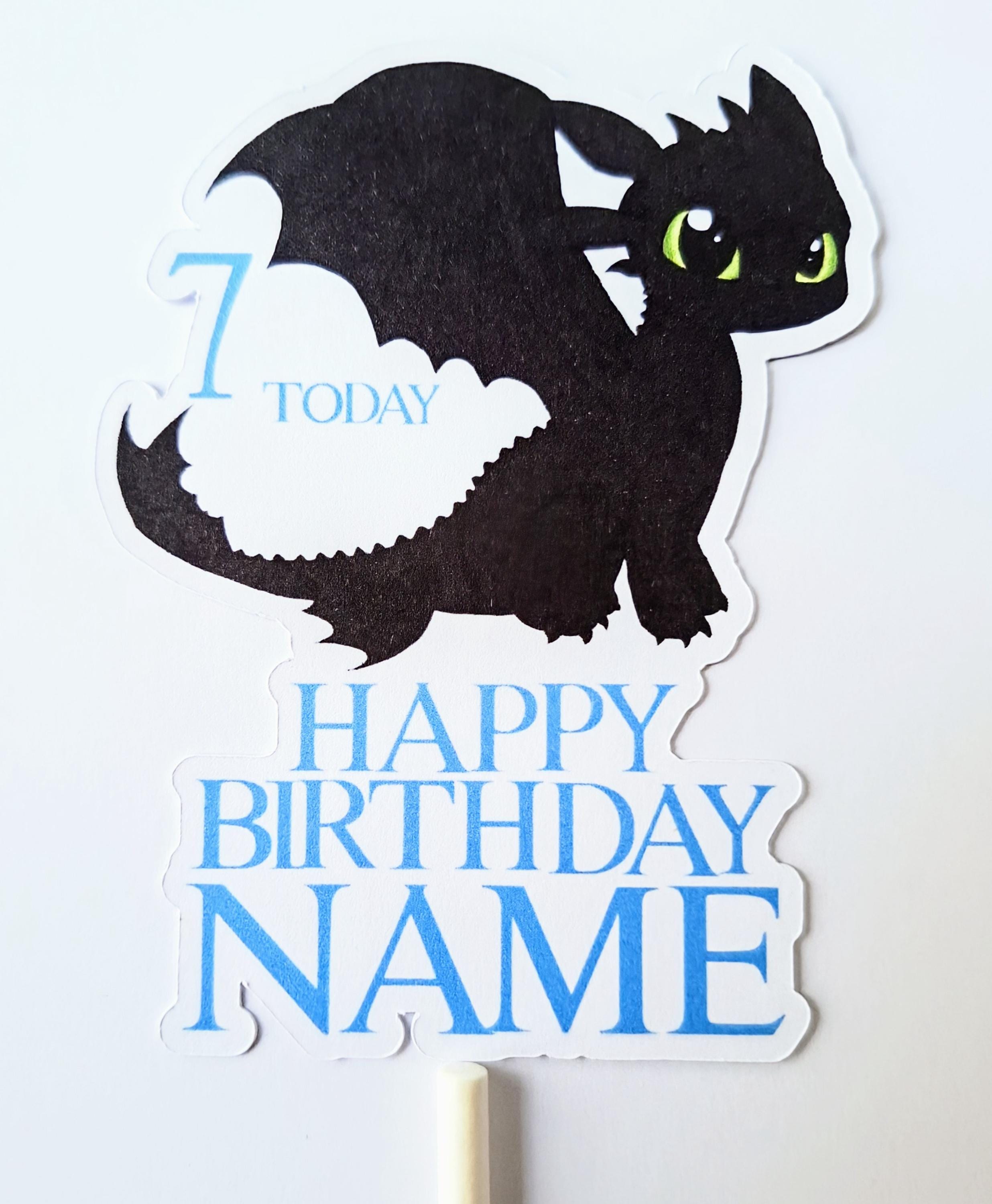 How to Train Your Dragon Cake Topper Personalised X1, Any Age - Etsy UK