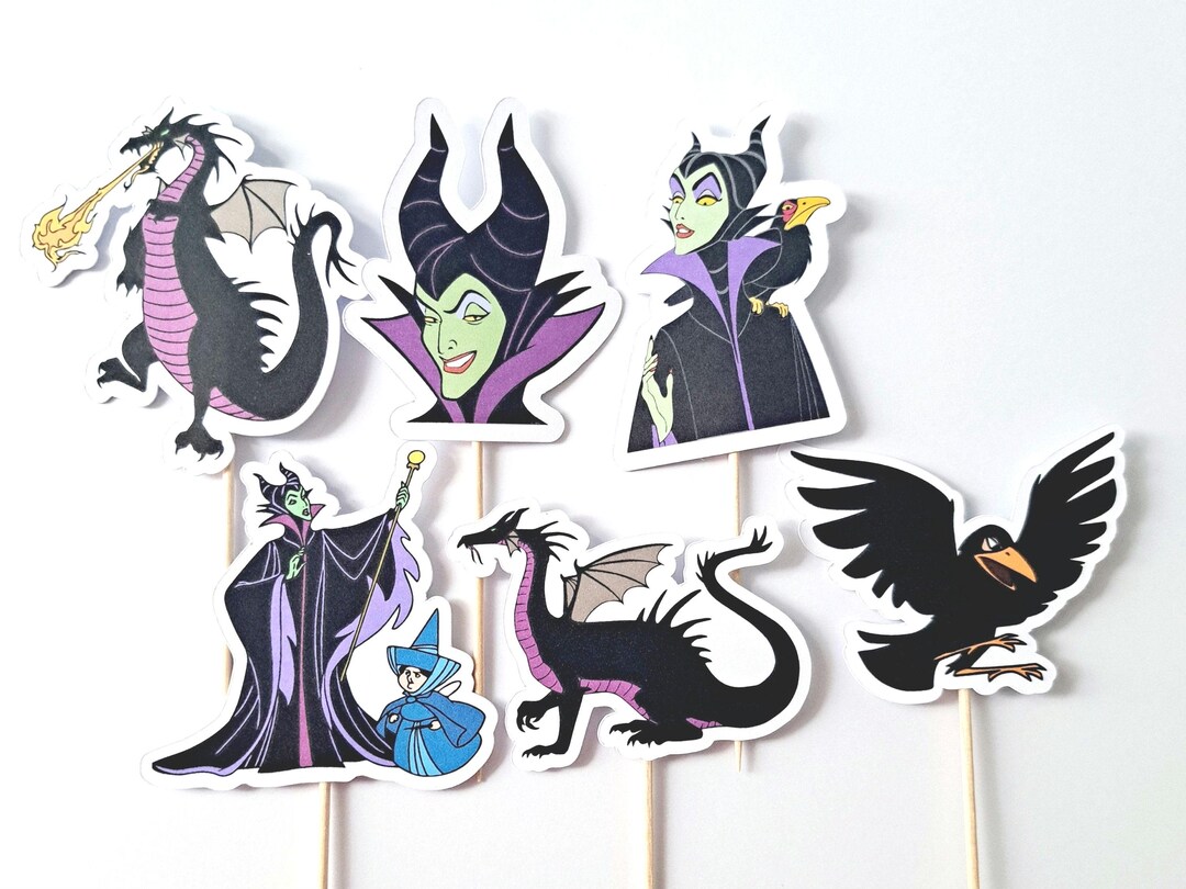 Maleficent Cupcake Toppers X6 - Etsy