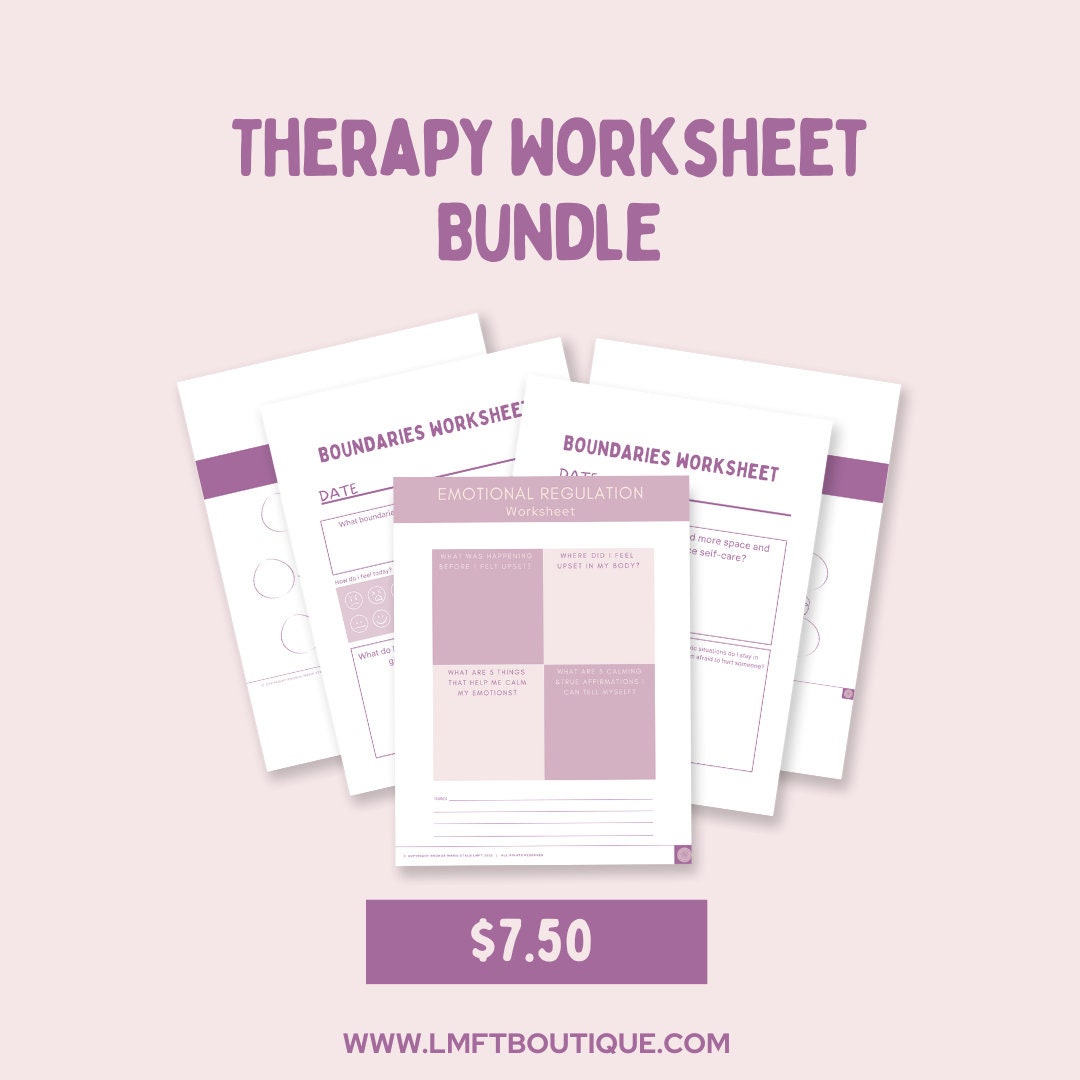 Therapy Worksheet Bundle - Etsy