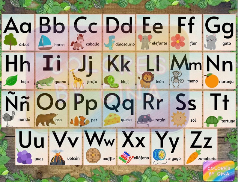 Spanish Alphabet Cards - Tarjetas De Abecedario - Etsy