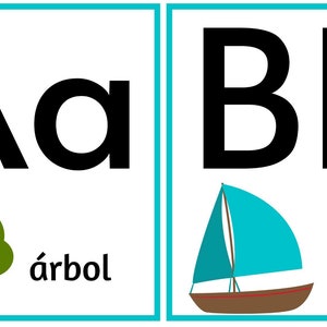 Spanish Alphabet Cards - Tarjetas De Abecedario - Etsy