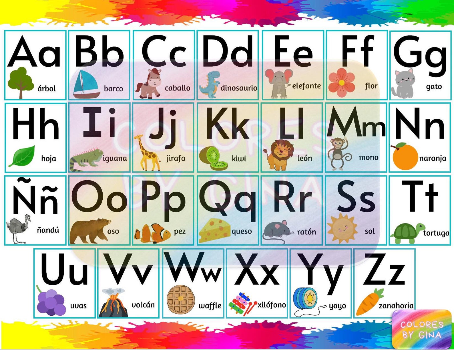 Spanish Alphabet Cards - Tarjetas De Abecedario - Etsy