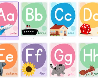 Spanish Alphabet Cards - Tarjetas De Abecedario - Etsy UK