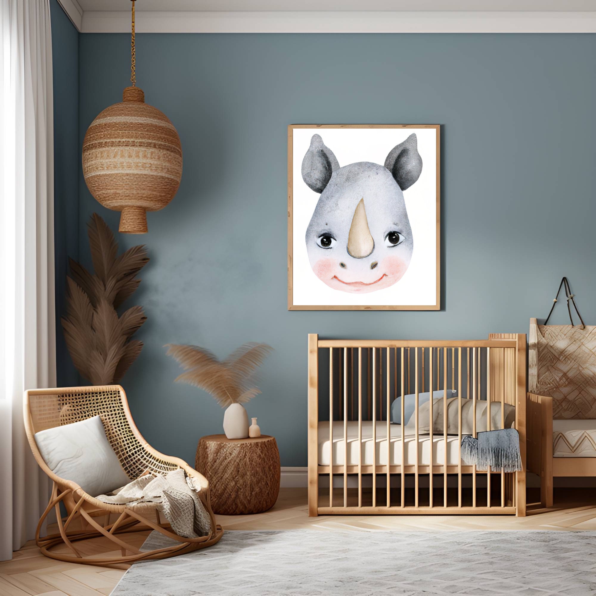 Rhinoceros Wall Art Nursery Wall Art Printable Animal Wall - Etsy