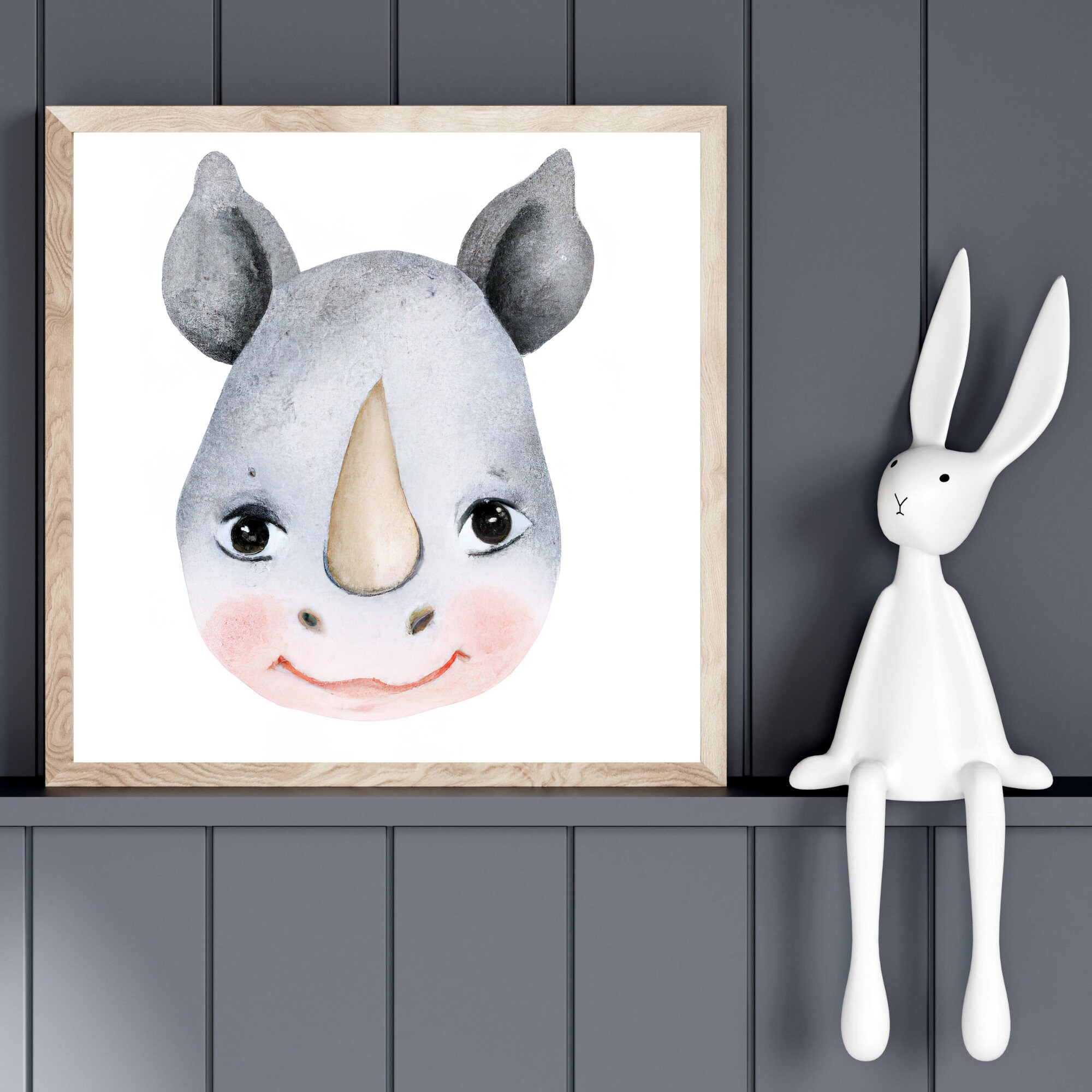 Rhinoceros Wall Art Nursery Wall Art Printable Animal Wall - Etsy