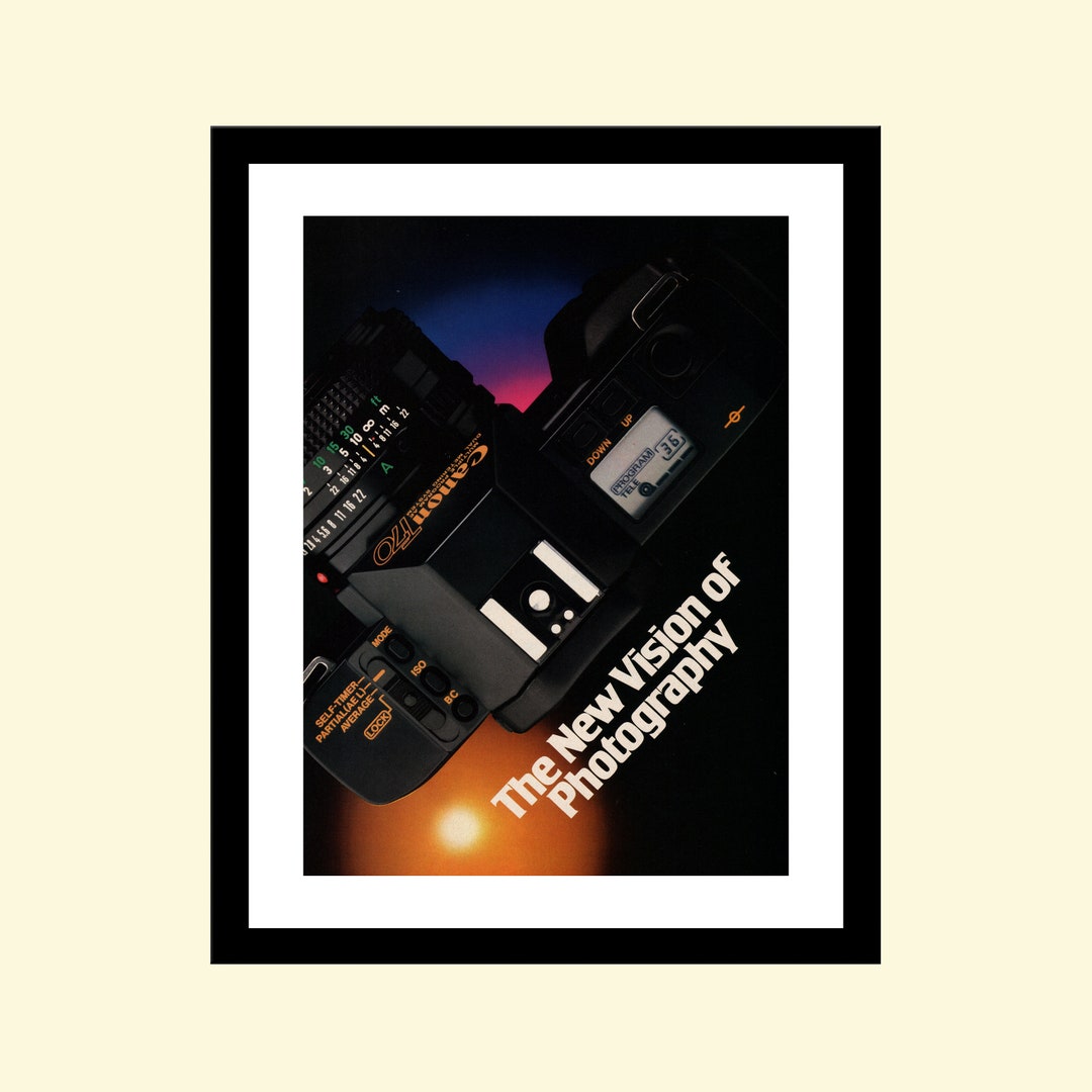 Vintage 1980s Canon T70 Film SLR Camera System Ad Framed, Retro 35mm ...