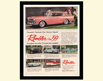 Vintage 1959 Rambler Print Ad - Etsy