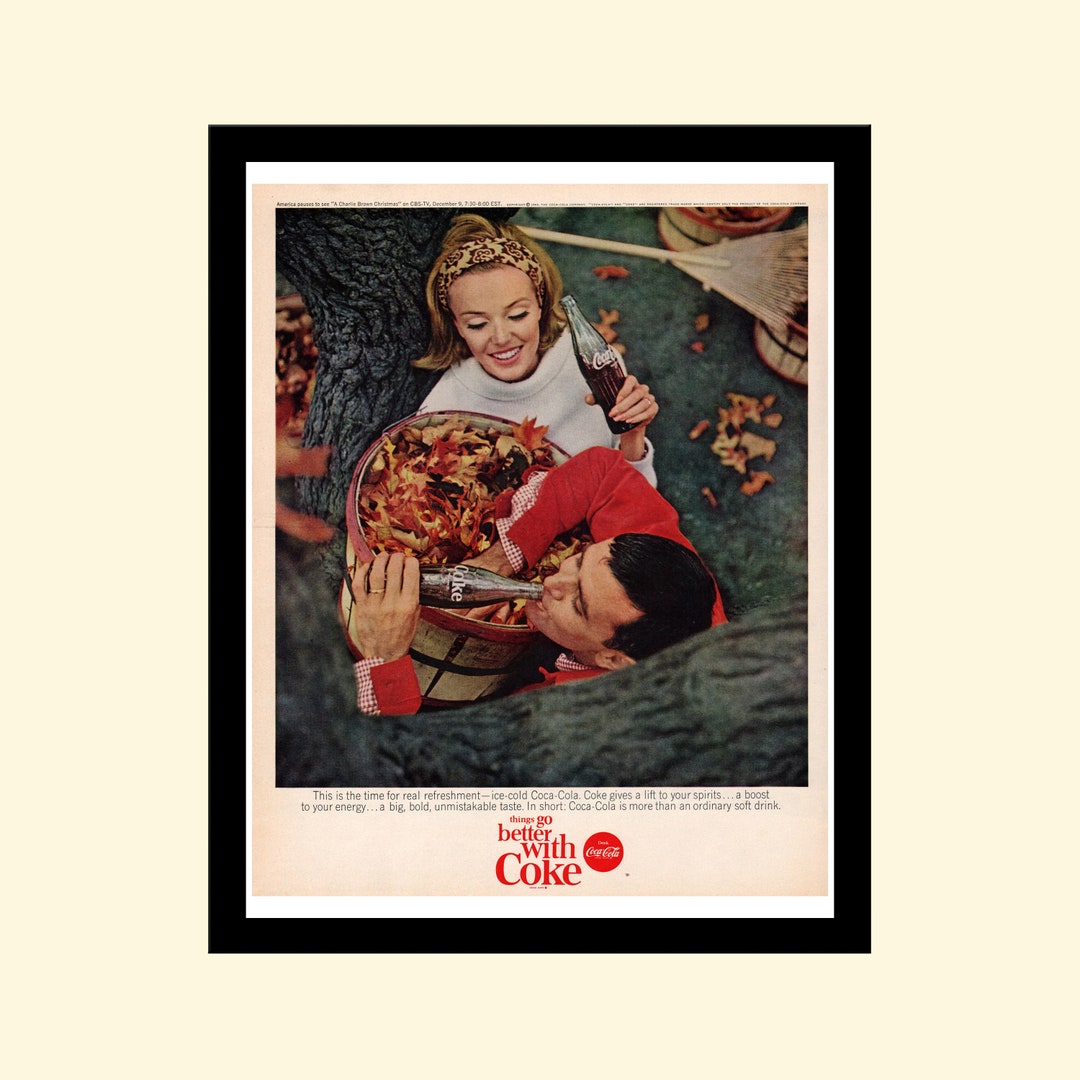 Vintage 1960s Coca-cola Ad Framed, Retro Coke Soft Drink Beverage ...