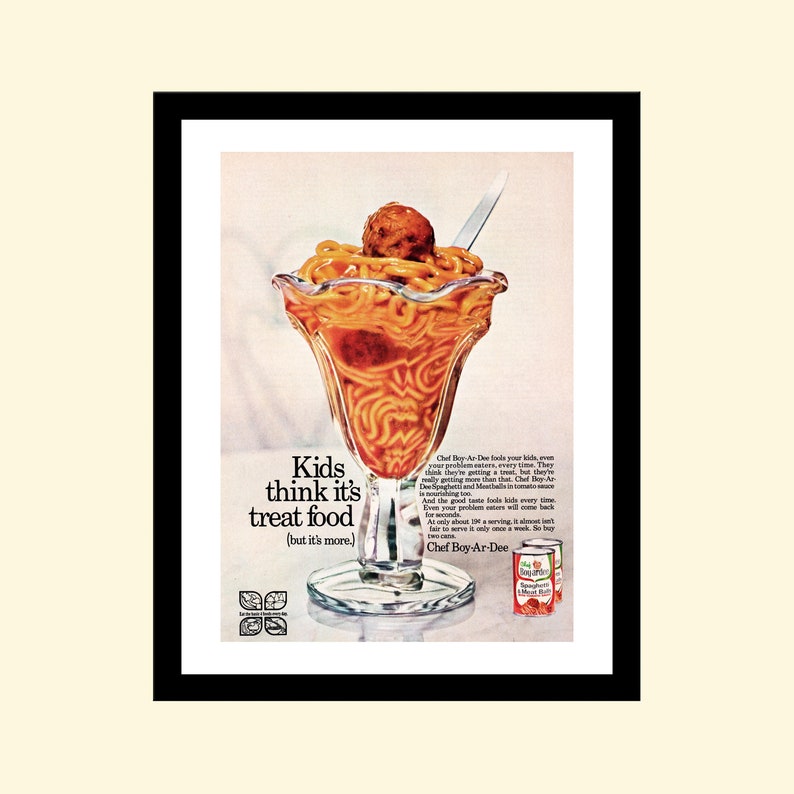 Vintage 1960s Chef Boy-ar-dee Ad Framed Retro Spaghetti - Etsy