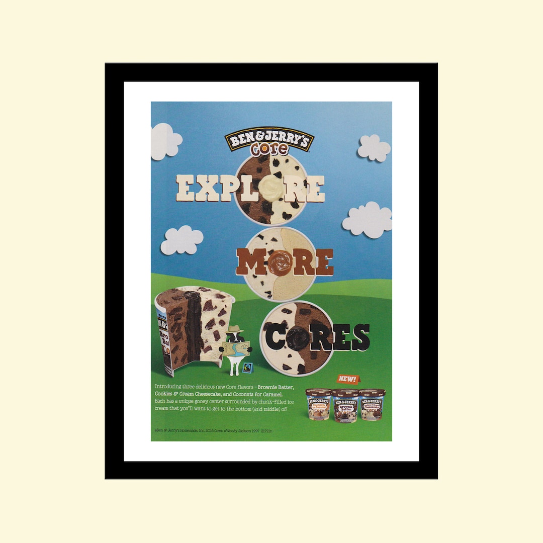 Vintage 2010s Ben & Jerry's Ice Cream Ad Framed Retro - Etsy