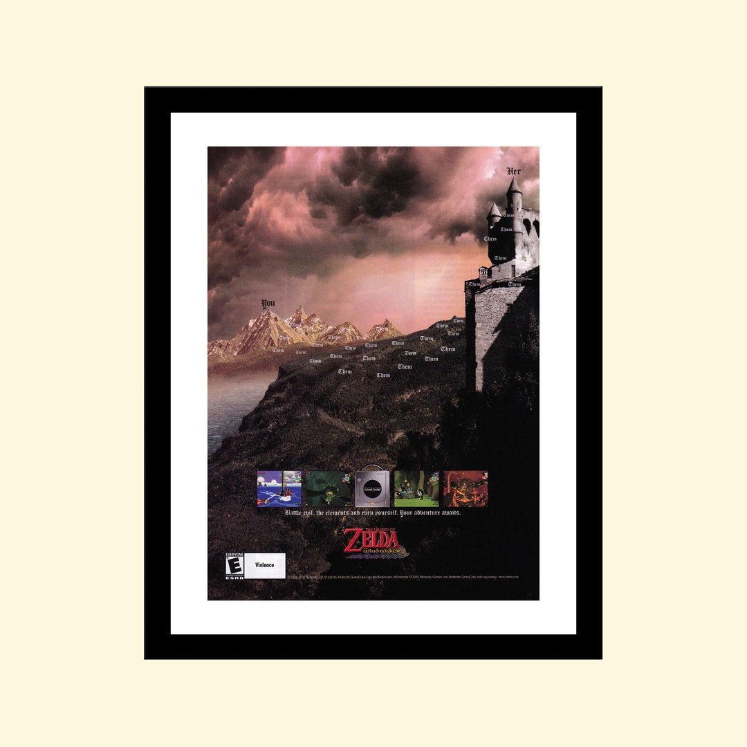 Vintage 2000s Legend of Zelda the Wind Waker Video Game Ad Framed ...