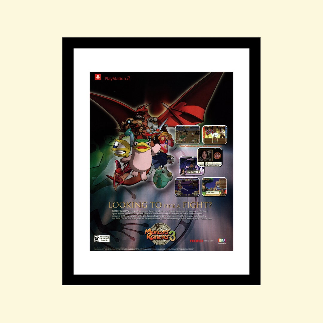 Vintage 2000s Monster Rancher 3 Video Game Ad Framed, Retro ...