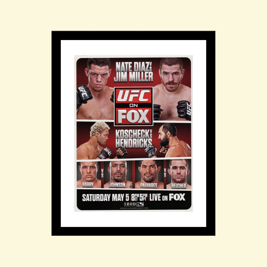 Vintage 2010s UFC on Fox, Nate Diaz Vs Jim Miller Ad Framed, Retro ...