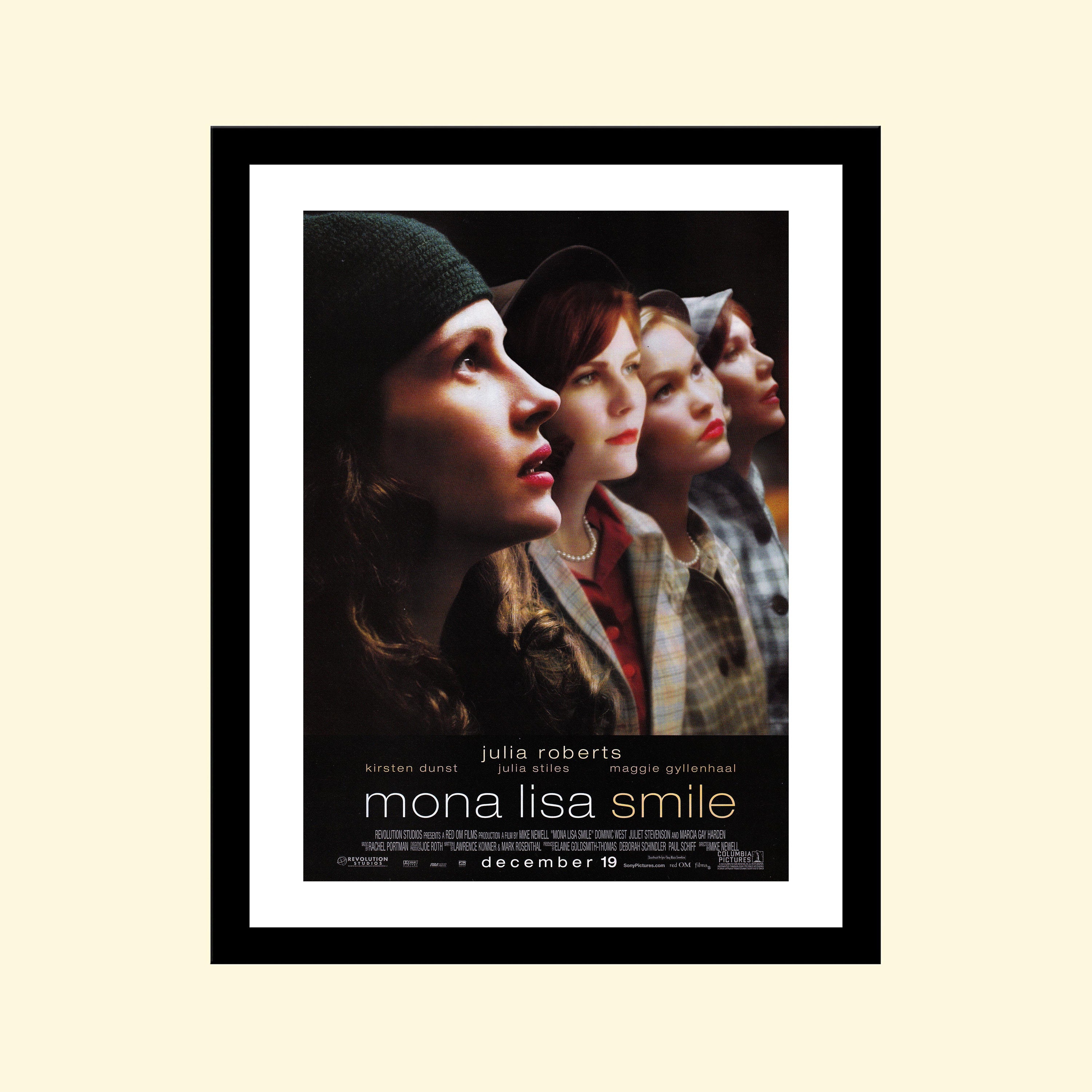 Vintage 2000s Mona Lisa Smile Movie Ad Framed, Julia Roberts, Kirsten ...
