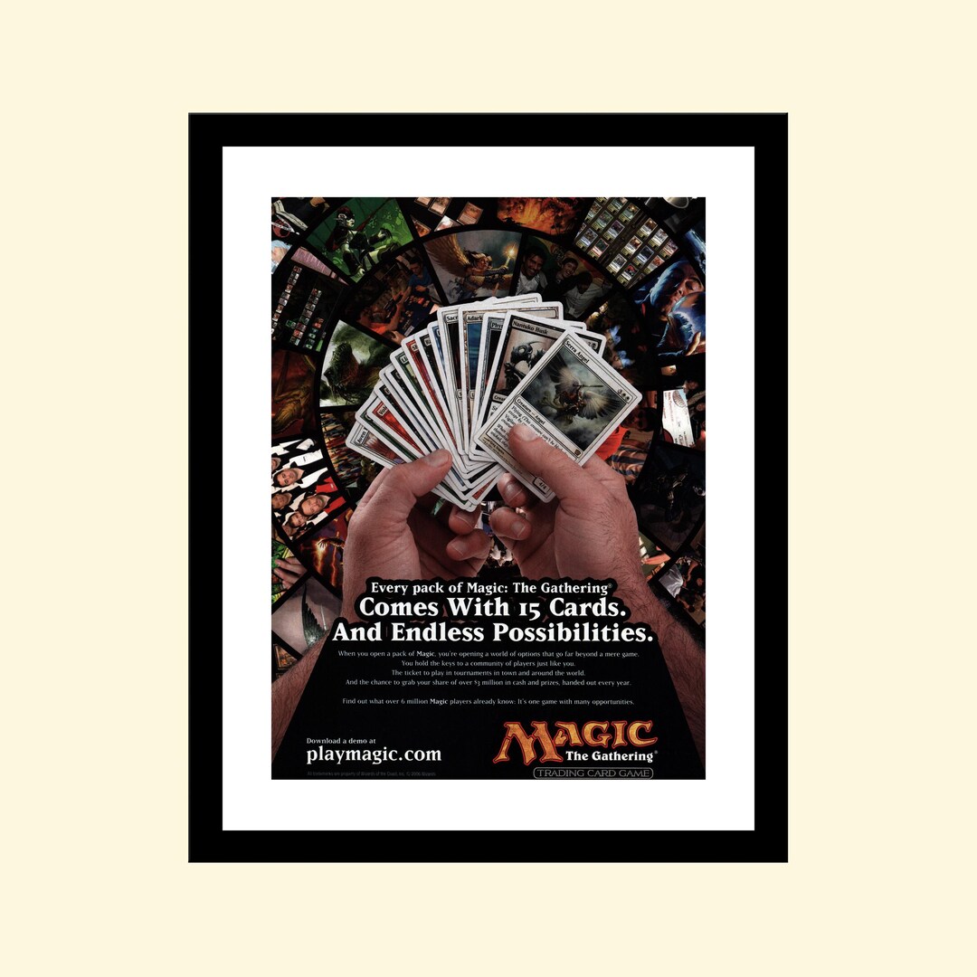 Vintage 2000s Magic the Gathering Tabletop Card Game Magazine Ad Framed ...