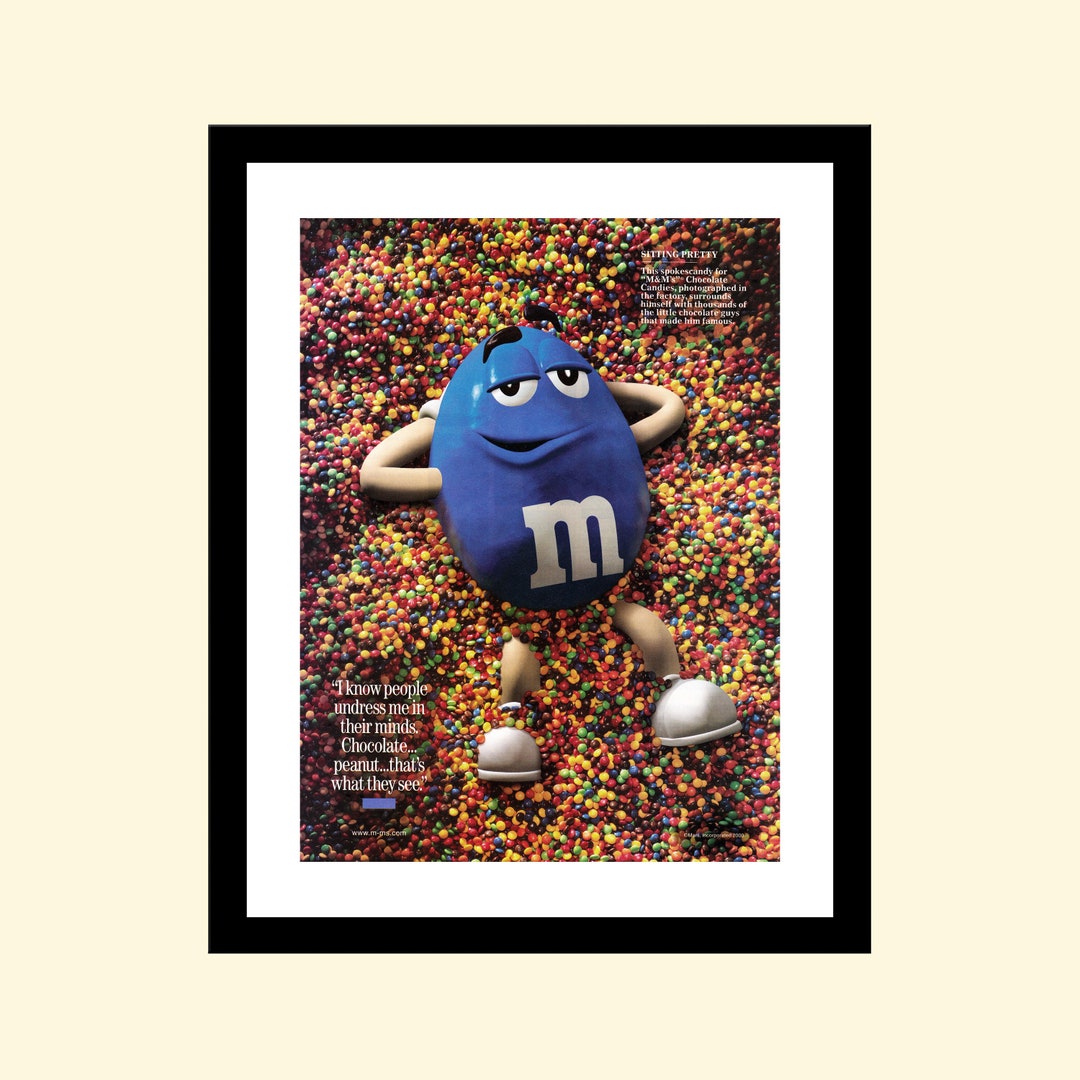 Vintage 2000s M&m's Chocolate Candy Ad Framed, Retro Advertisement 2000 ...