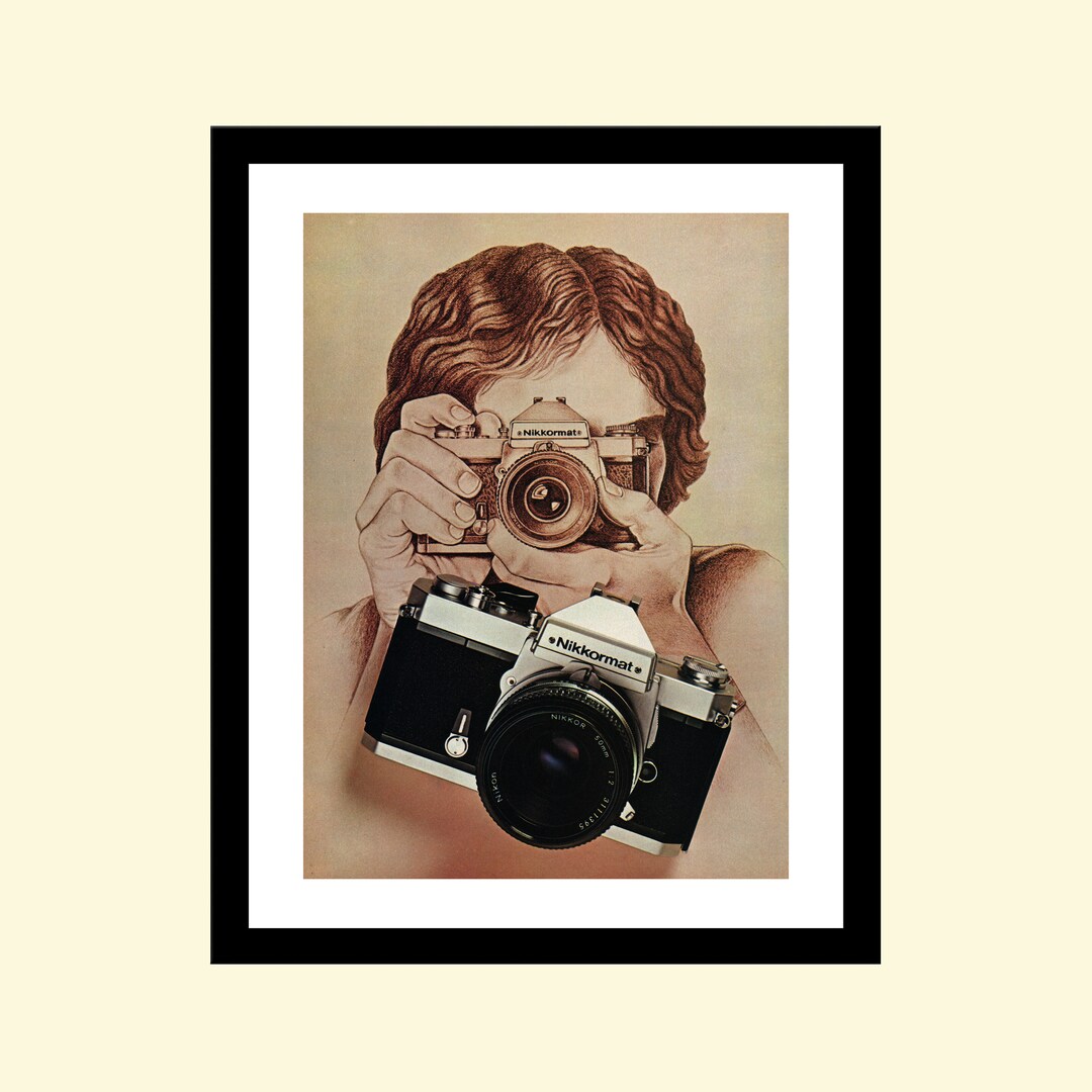 Vintage 1970s Nikon Nikkormat FT2 Film SLR Camera Ad Framed, Retro ...