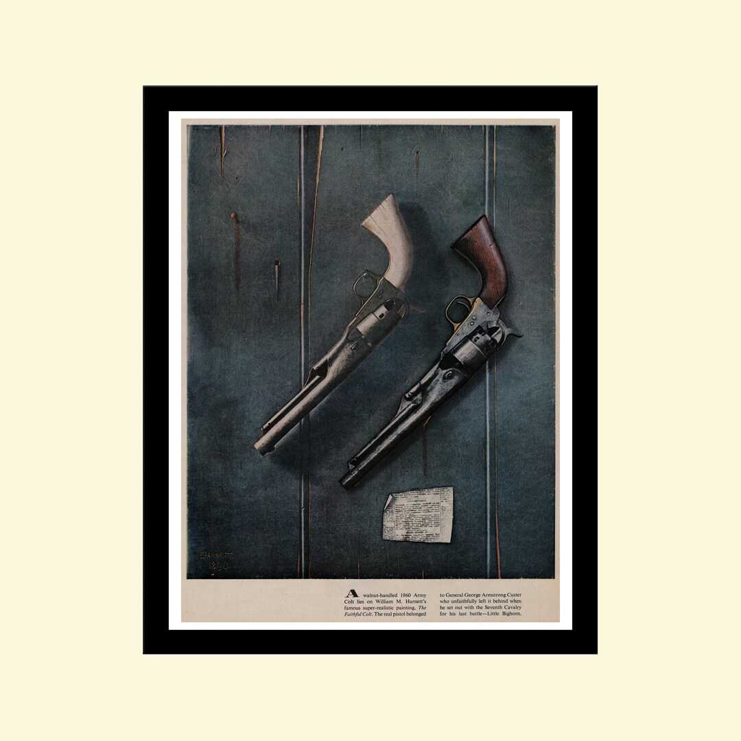 Vintage 1960s Custer's Army Colt Ad Framed, Retro General George ...