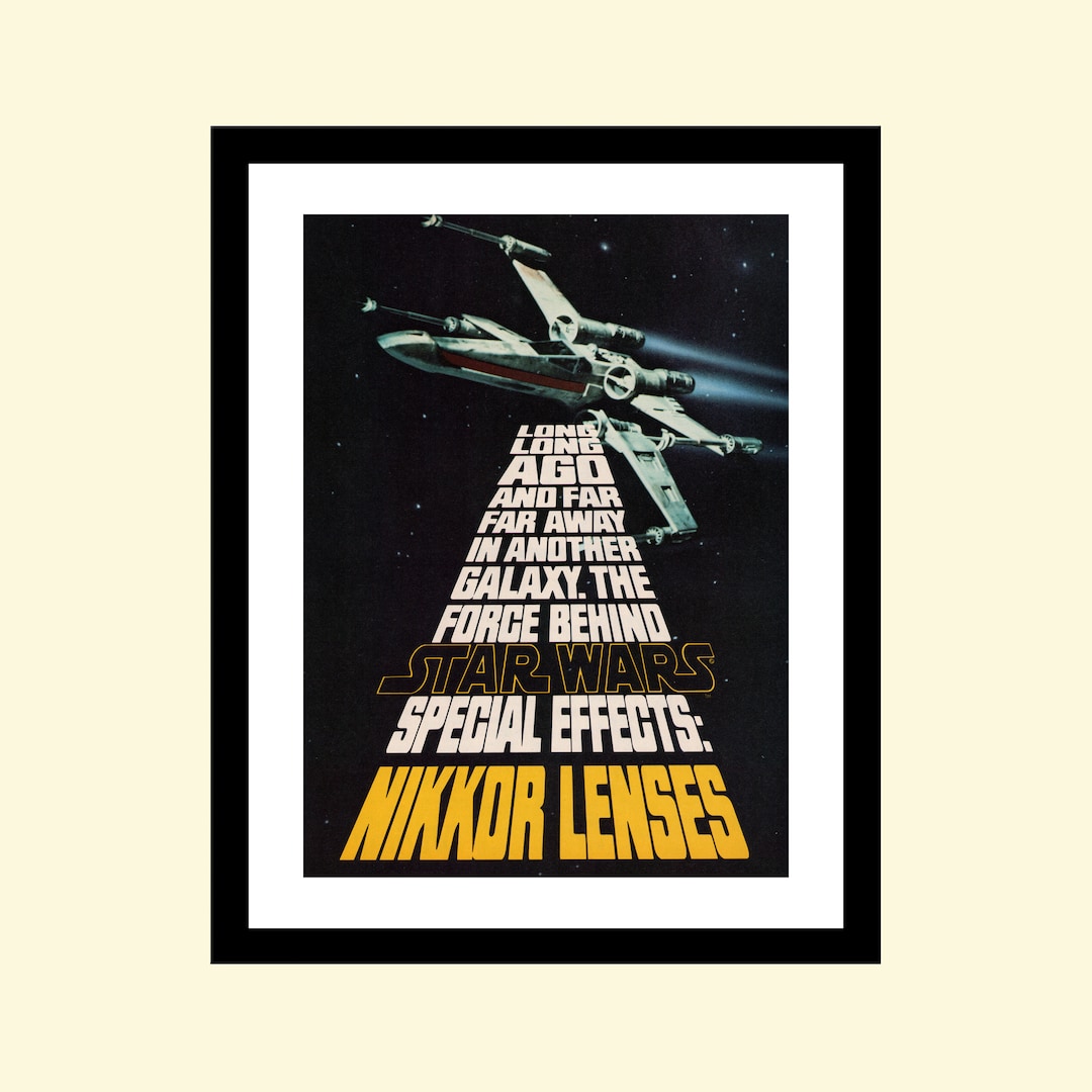 Vintage 1970s Nikon Star Wars Camera Ad Framed, Retro Movie Video Cine ...