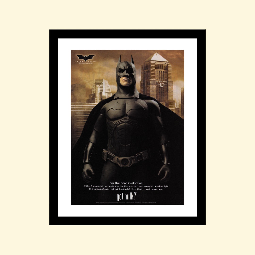 Vintage 2000s Batman Got Milk Ad Framed, Retro Dairy Advertisement 2005 ...
