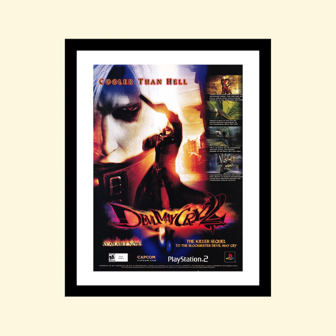 Vintage 2000s Devil May Cry 2 Video Game Ad Framed, Retro Advertisement ...