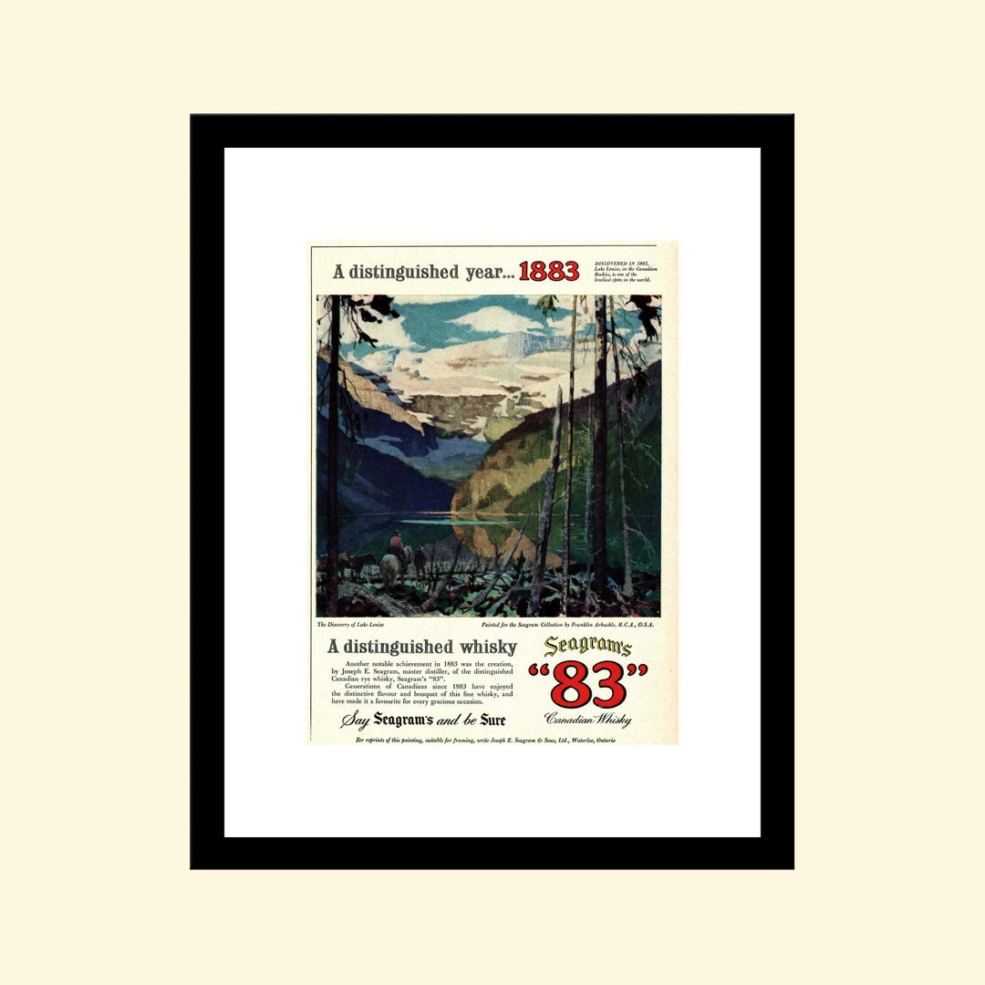 Vintage 1950s Seagram's 83 Canadian Whisky Alcohol Ad Framed, Retro ...