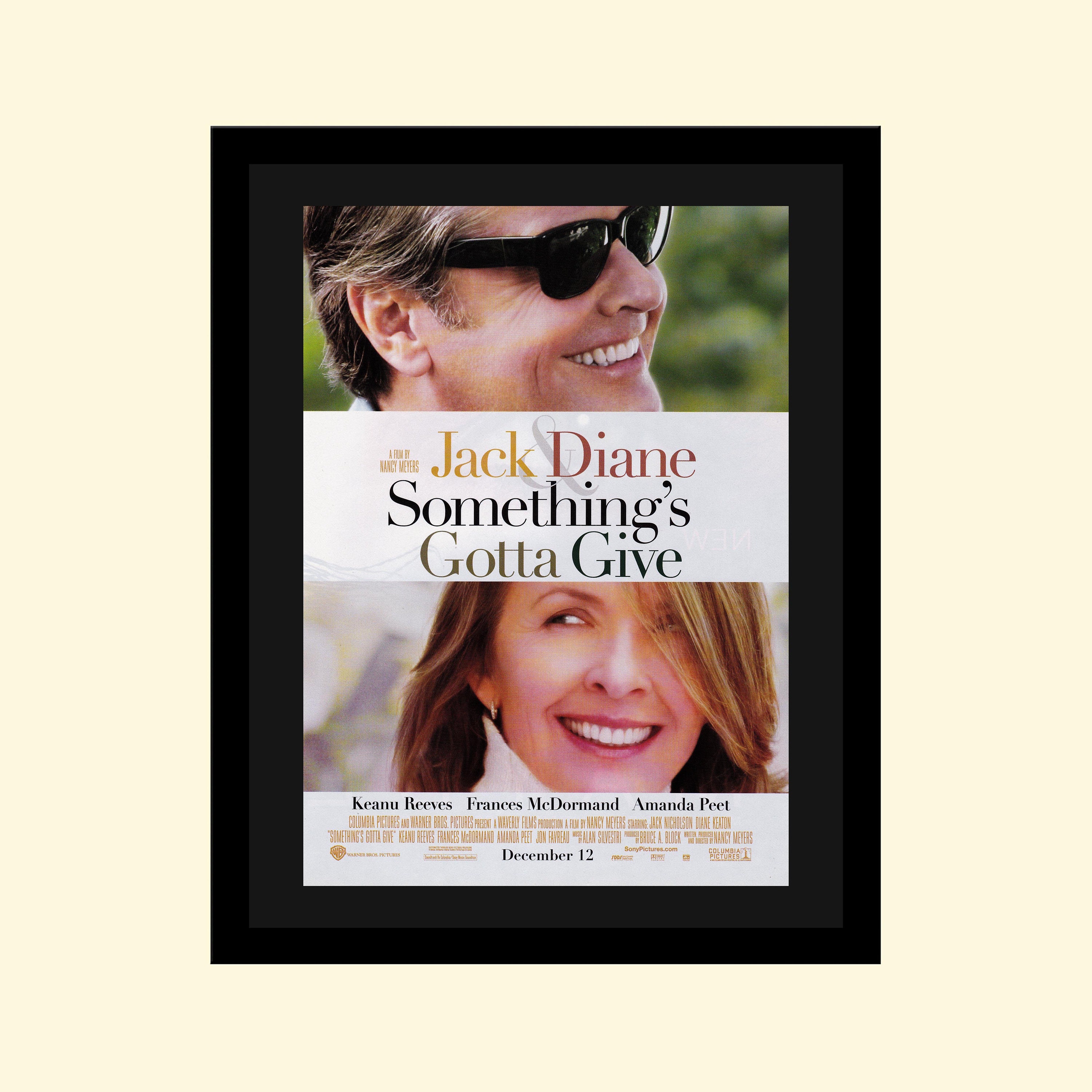 Vintage 2000s Something's Gotta Give Movie Ad Framed, Jack Nicholson ...