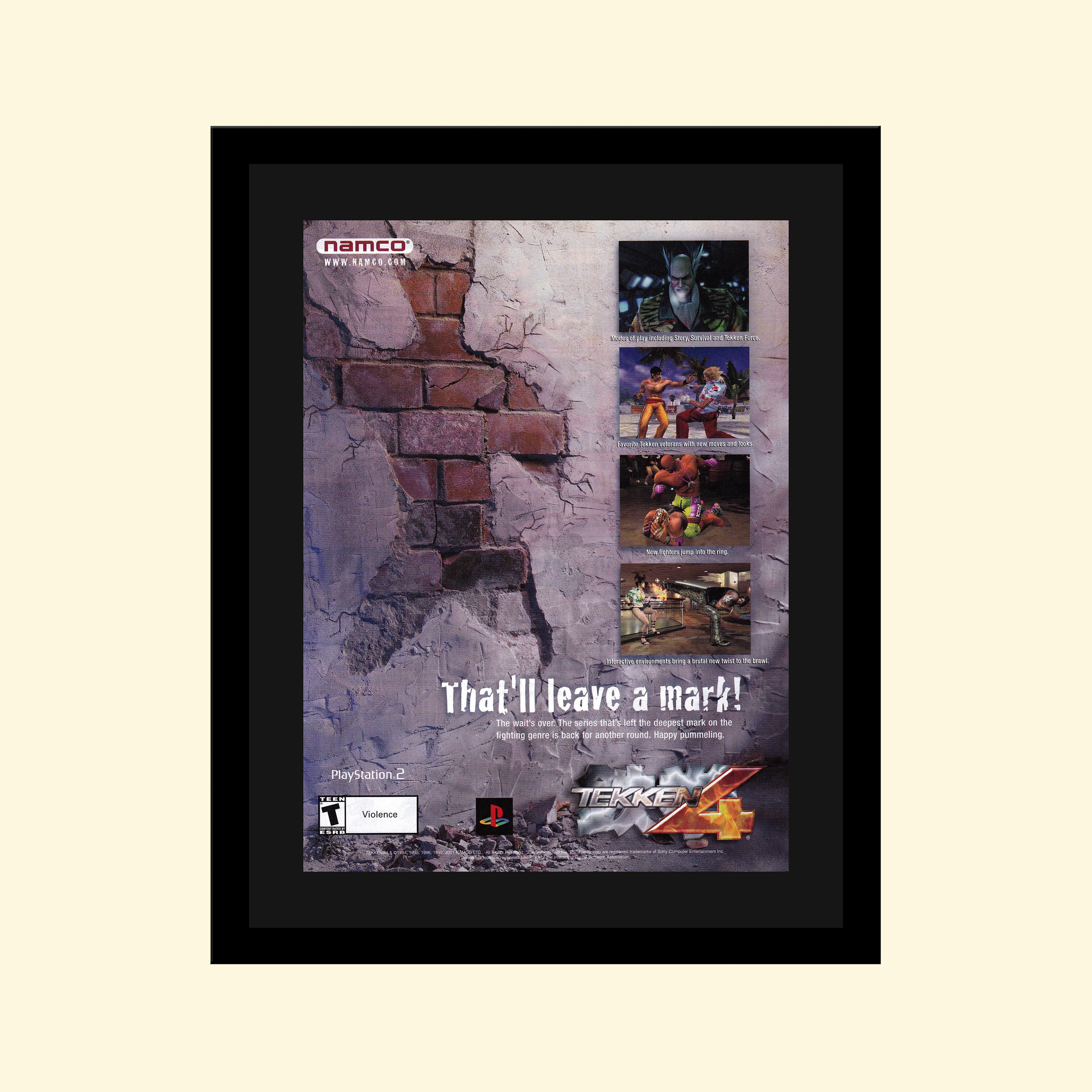 Vintage 2000s Tekken 4 Video Game Ad Framed, Retro Advertisement: Sony ...