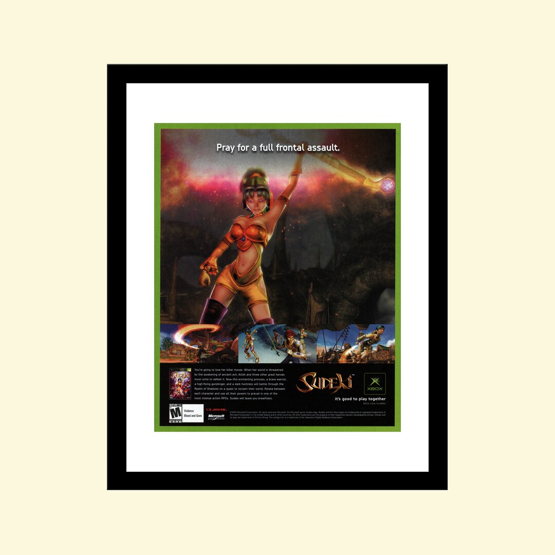 Vintage 2000s Sudeki Video Game Ad Framed, Retro RPG Advertisement ...