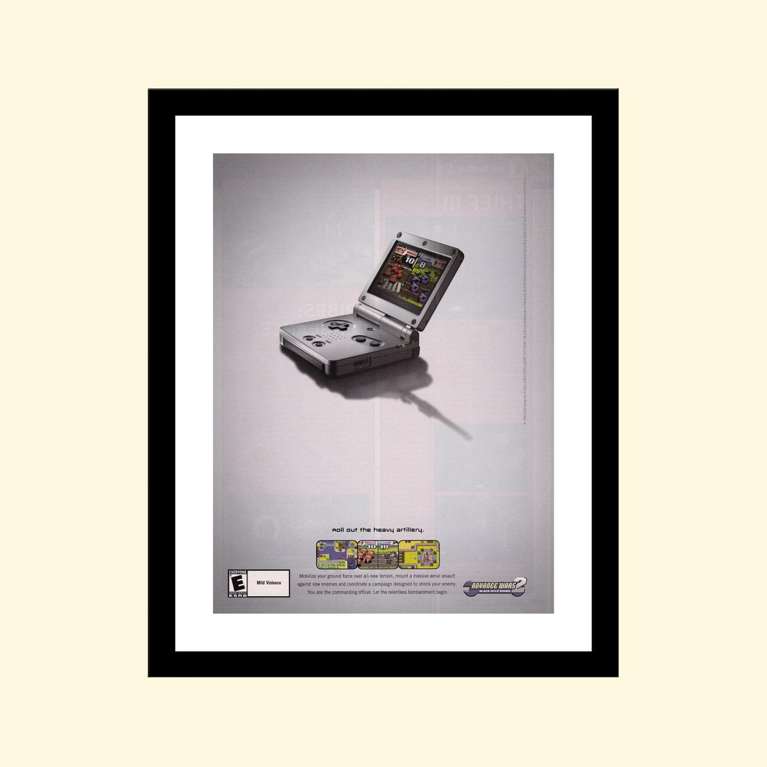 Vintage 2000s Advance Wars 2 Video Game Ad Framed, Retro Advertisement ...