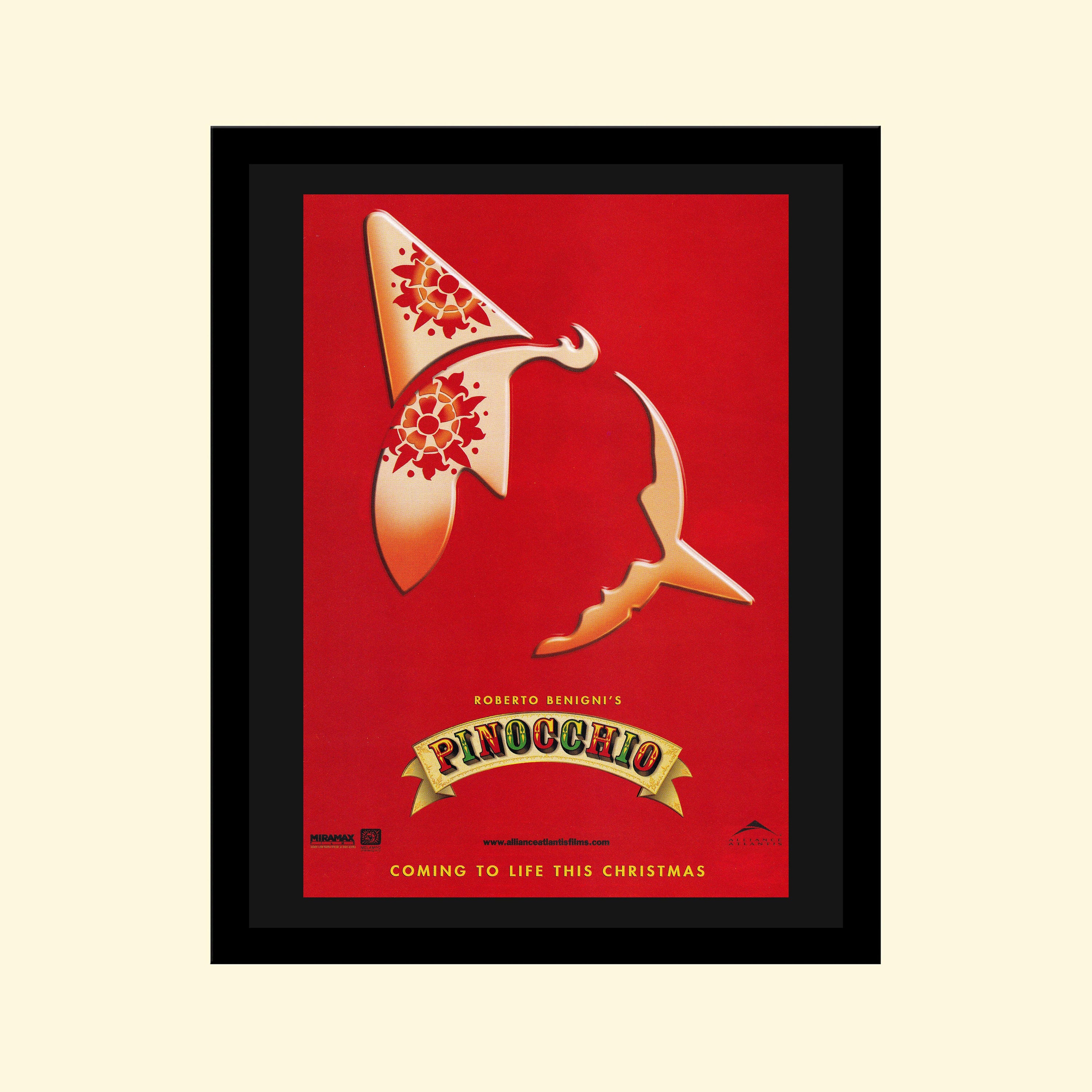 Vintage 2000s Roberto Benigni's Pinocchio Movie Ad Framed, Retro ...