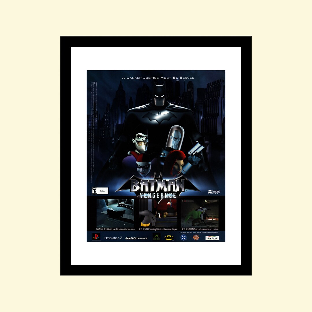 Vintage 2000s Batman Vengeance Video Game Ad Framed, Retro ...