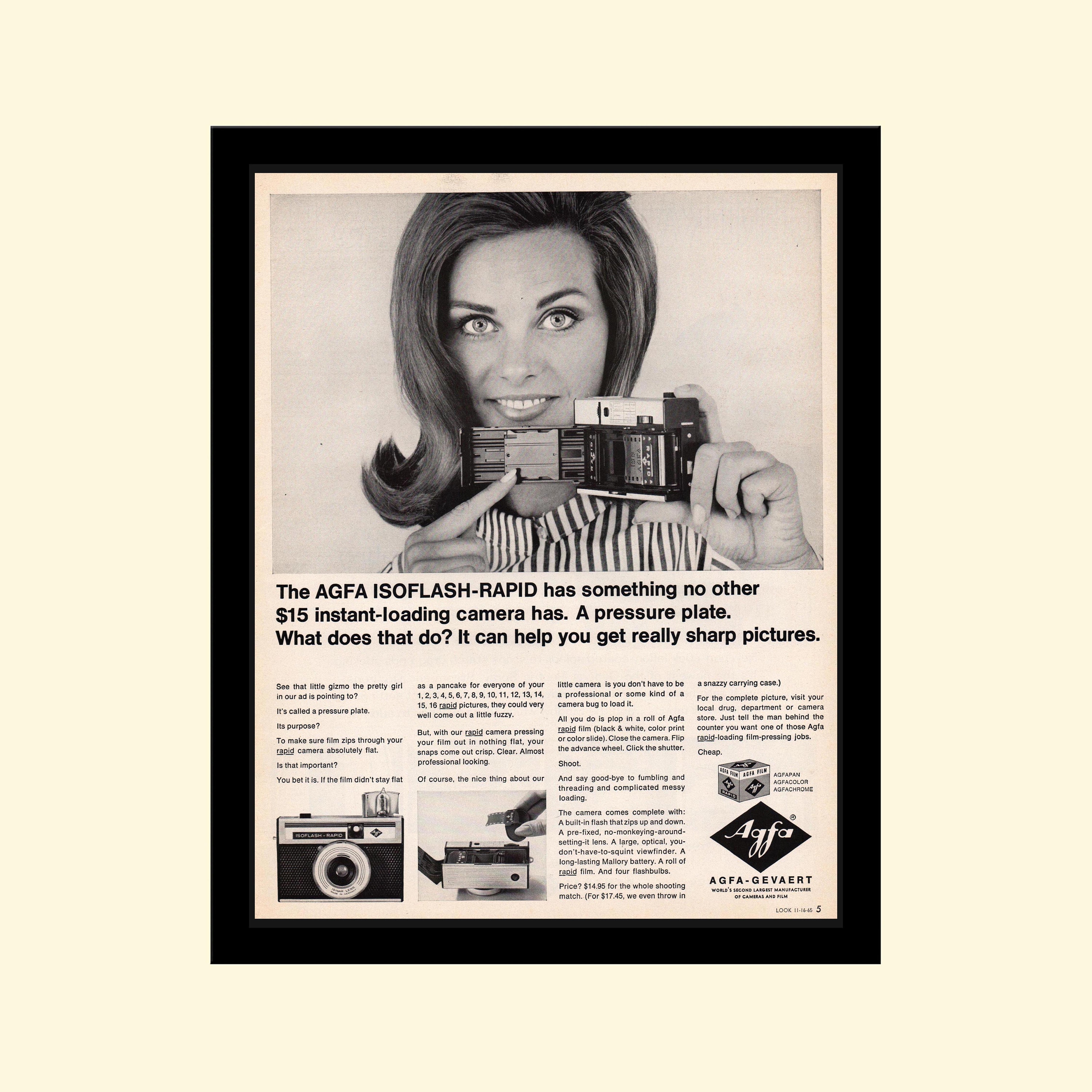 Vintage 1960s Agfa 35mm Camera Ad Framed Retro Film - Etsy
