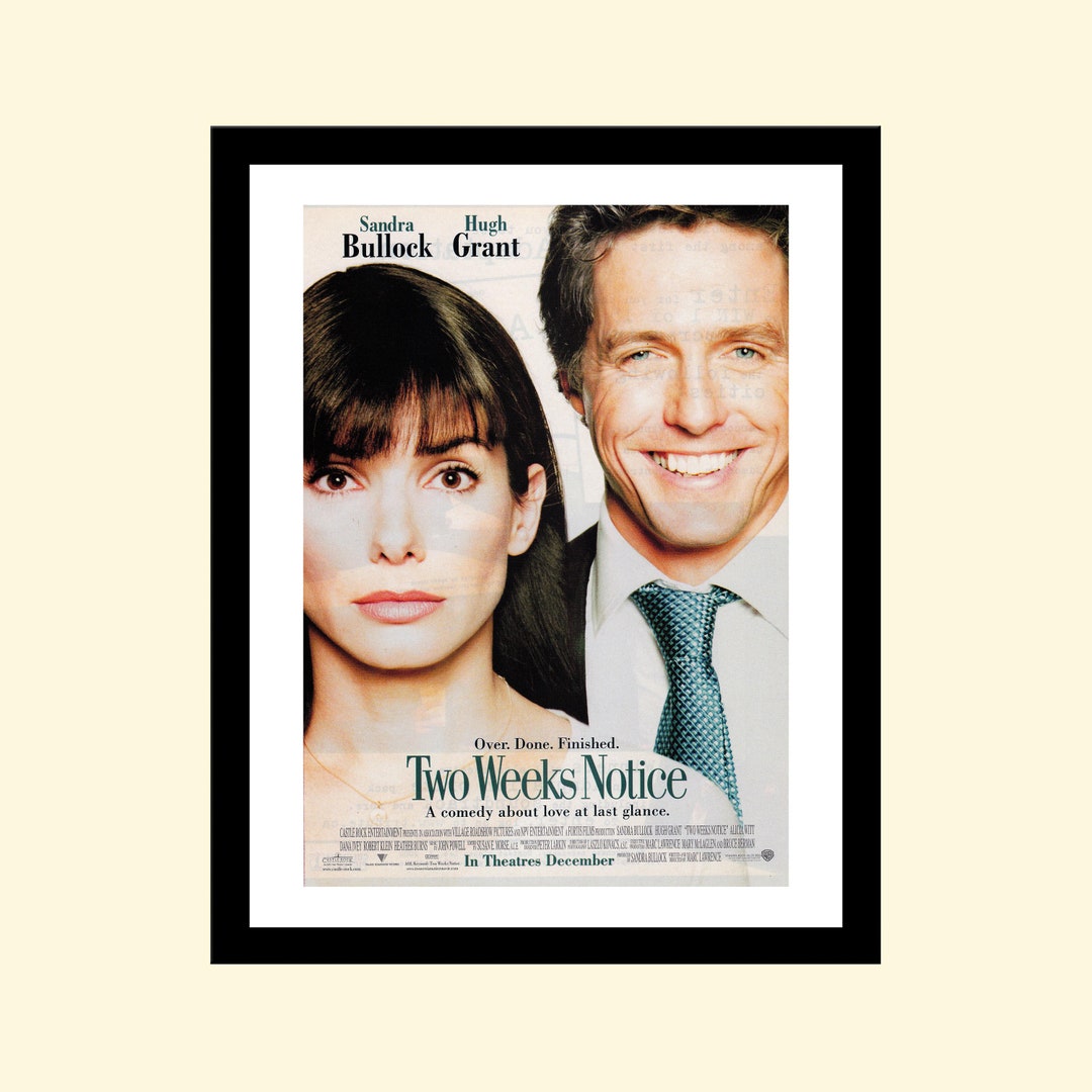 Vintage 2000s Two Weeks Notice Movie Ad Framed, Sandra Bullock Hugh ...