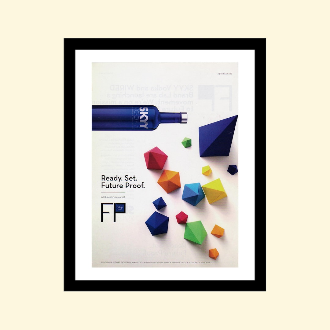 Vintage 2010s Skyy Vodka Ad Framed, Retro Alcohol Advertisement 2016 ...