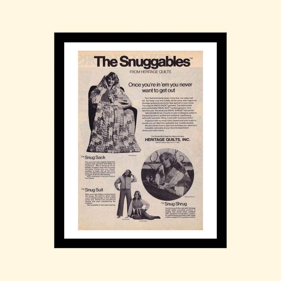 Vintage 1970s Snuggie Ad that No One Knows About Framed - Etsy