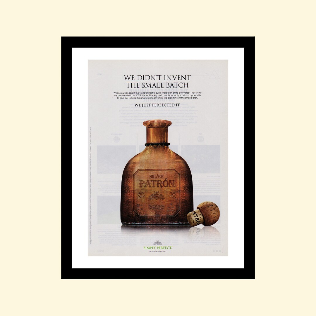 Vintage 2010s Patron Silver Tequila Ad Framed, Retro Alcohol ...
