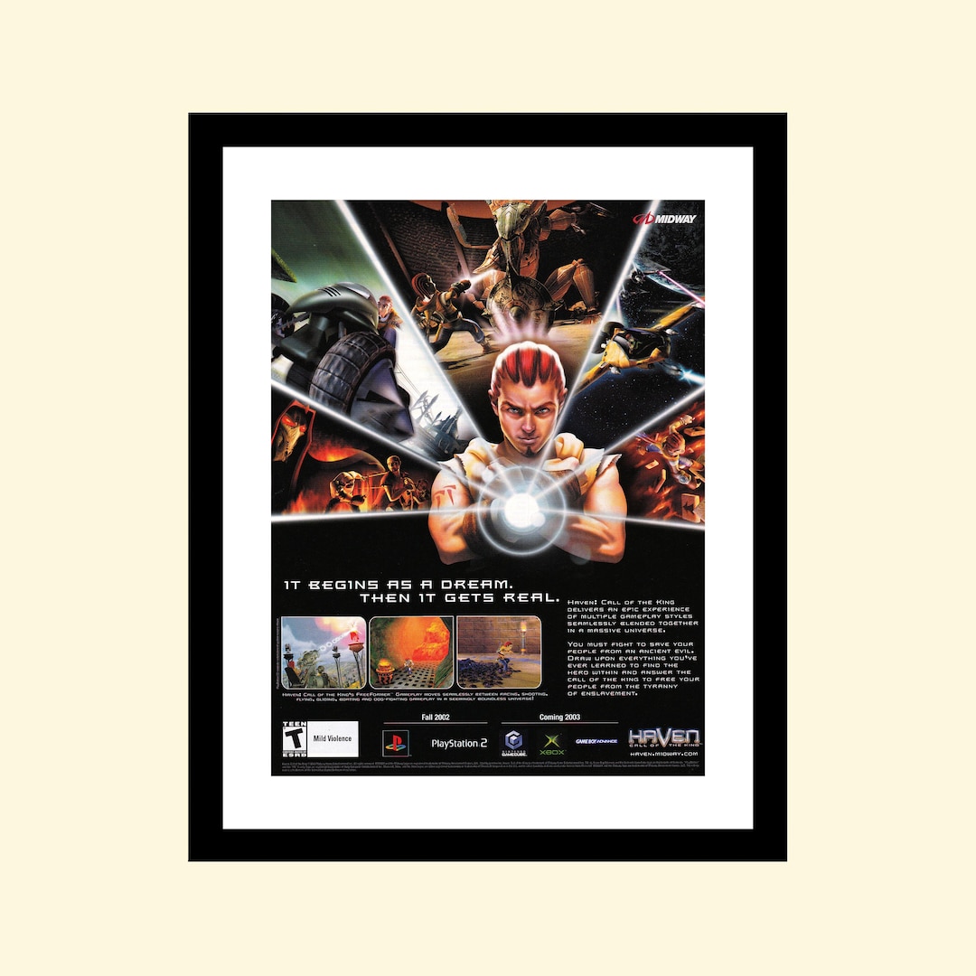 Vintage 2000s Haven Call of the King Video Game Ad Framed, Retro ...