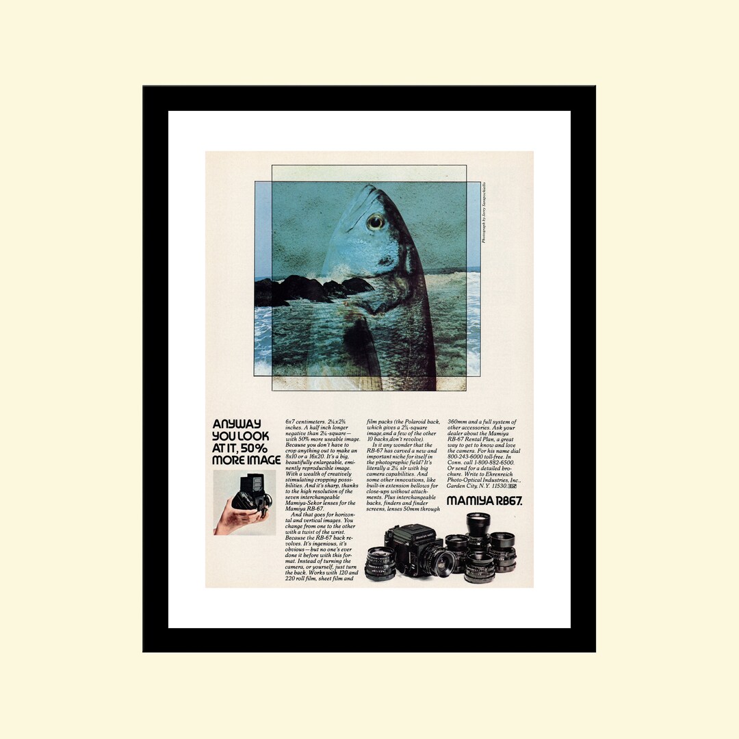 Vintage 1970s Mamiya RB67 120 Film Camera Ad Framed, Retro Medium ...