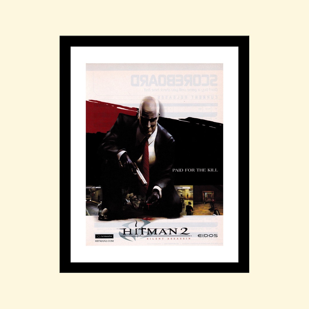 Vintage 2000s Hitman 2 Silent Assassin Video Game Ad Framed, Retro ...