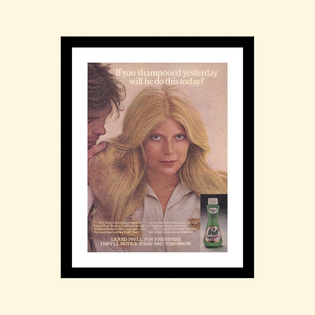 Creepy 1970s Vintage Prell Shampoo Ad Framed, Retro Advertisement 1979 ...