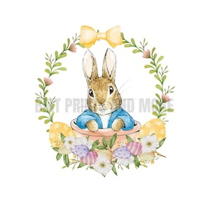 Peter Rabbit Blue Easter PNG, Blue Jacket Peter Easter Wreath Clip Art ...
