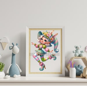Set of 8 Whimsical Easter Elves PNG, Watercolor Elf Clip Art ...