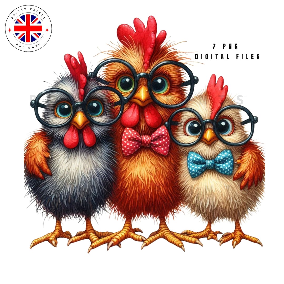 Funny Farm Animals PNG Clipart: Chicken, Pig, Donkey (digital Download ...